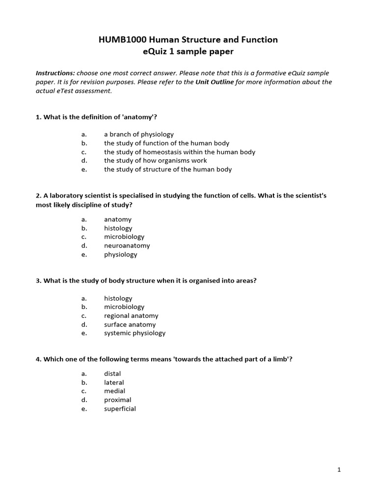 2022 HSF Etest 1 Sample Paper Student | Download Free PDF | Epithelium ...