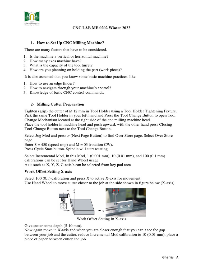 6-Theory CNC_LAB ME 0202 Winter 2022-CNC milling Prep+ End milling-Dr. Abderraouf_2022-2023 ...