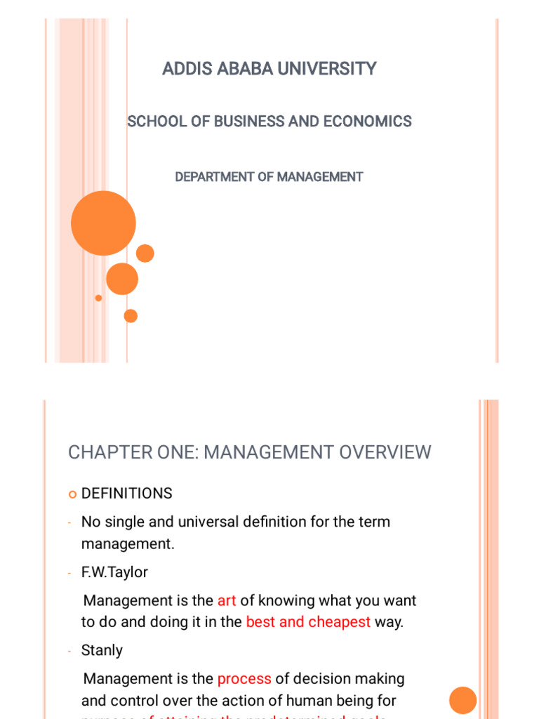 Introduction To Management (1) Aau | PDF | System | Decision Making