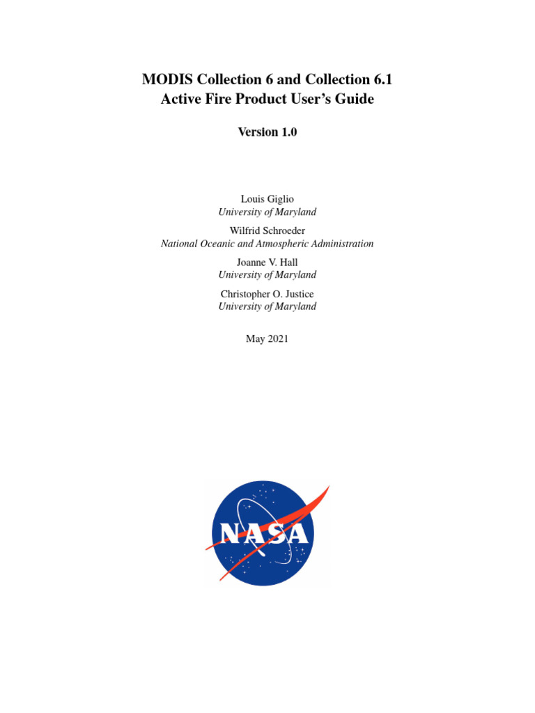 MODIS C6 C6.1 Fire User Guide 1.0 | PDF | File Transfer Protocol ...