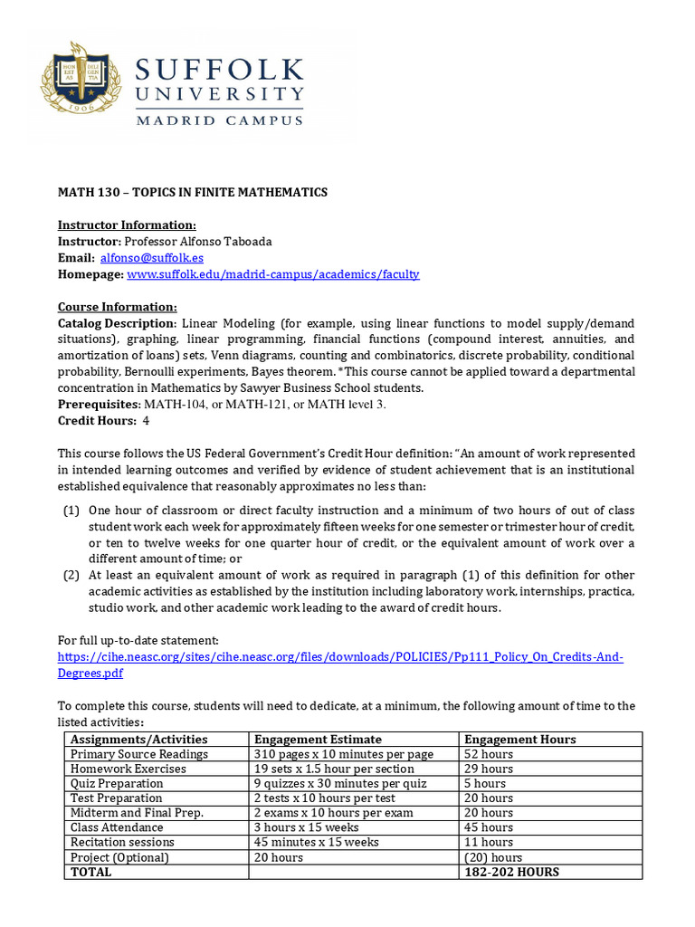 Math 130 | PDF | Interest | Academic Dishonesty