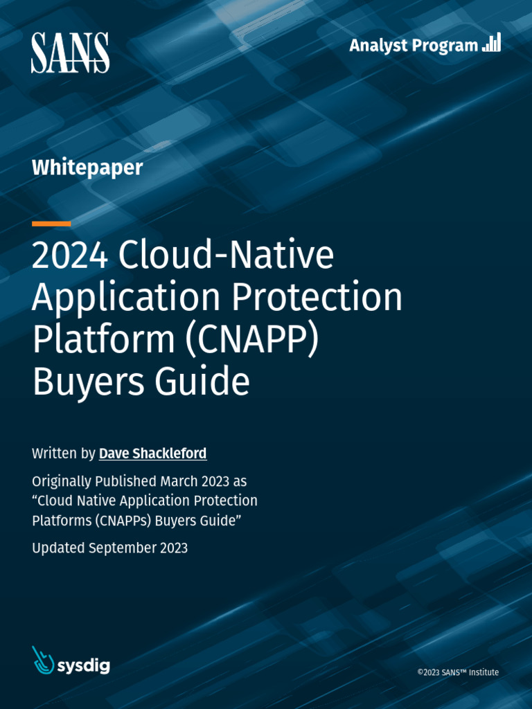 SANS - 0230920 - Sysdig - Updated - Buyers - Guide - FINAL | PDF | Cloud Computing | Computer ...