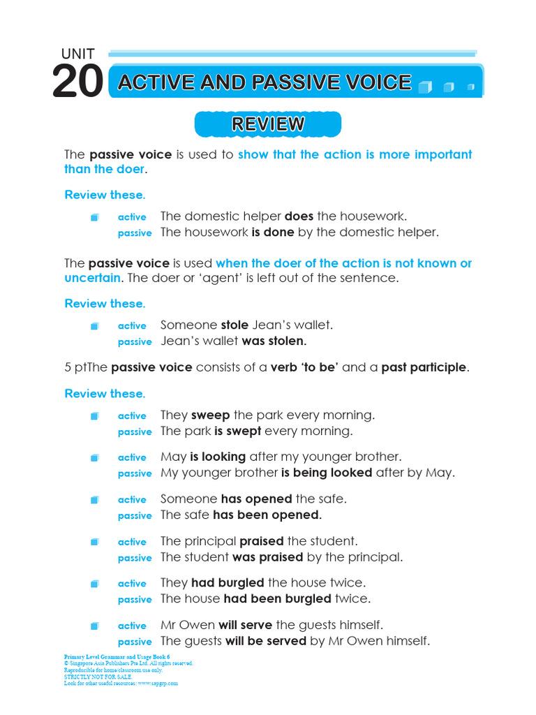 Unit 20 Active and Passive Voice | PDF