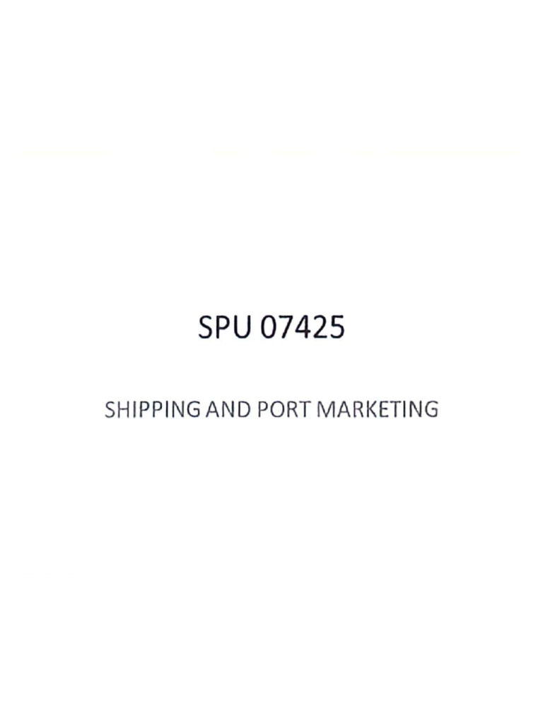 Shipping and Port Marketing | PDF