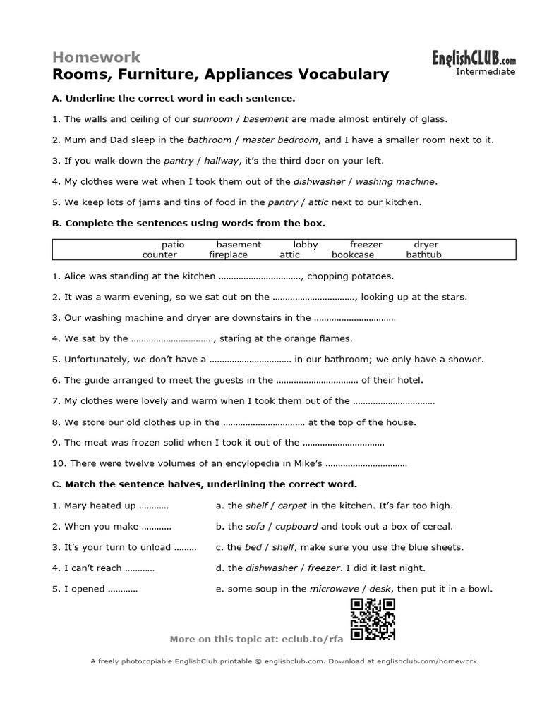 Rooms Vocab | PDF | Home | Room