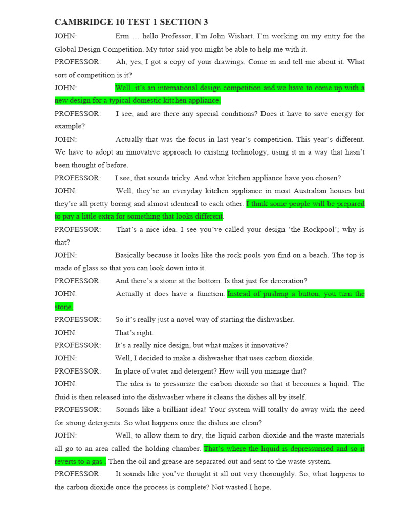 Cambridge 10 Section 3 | PDF | Polynesia | Dishwasher
