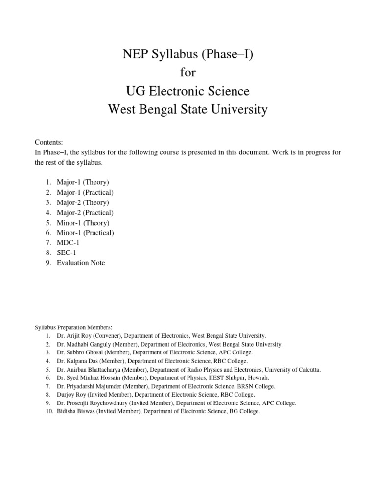 Electronic Science Syllabus | PDF | Electrical Impedance | Electrical ...
