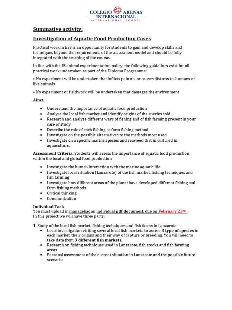 Aquatic Food Production Investigation Guide | PDF | Aquaculture | Food ...