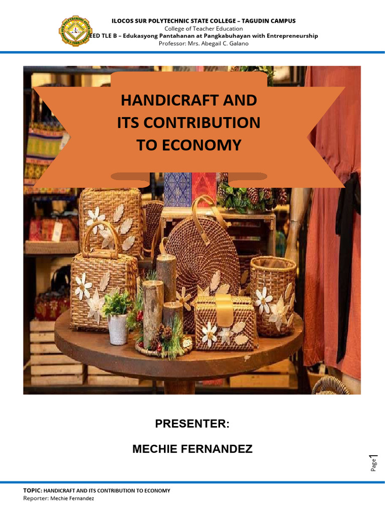 Handicrafts' Economic Contributions | PDF | Tourism | Crafts