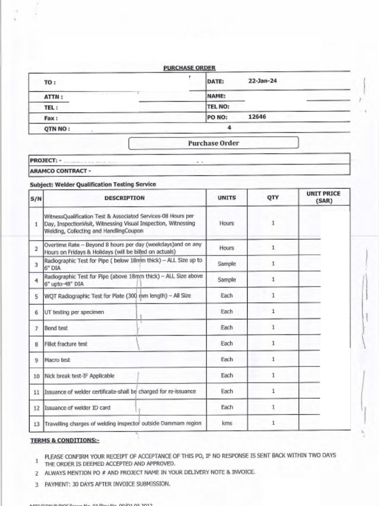 3rd Party Welder Test | PDF | Welding | Construction