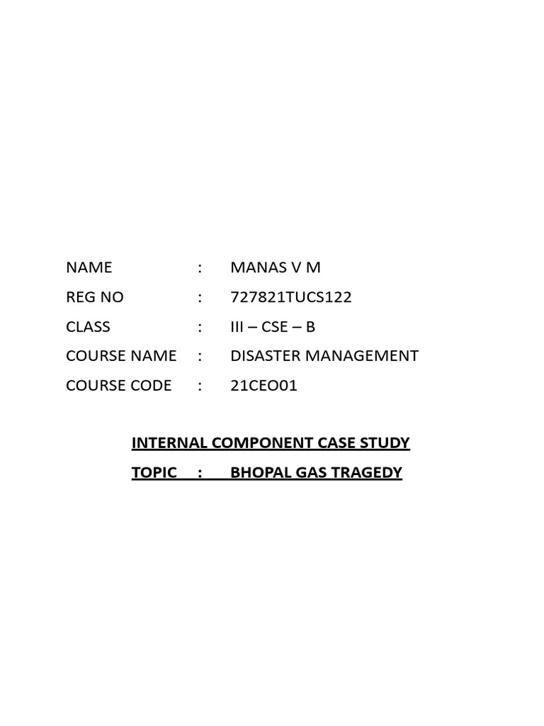Case Study - Disaster Management - 727821TUCS122 | PDF | Science ...