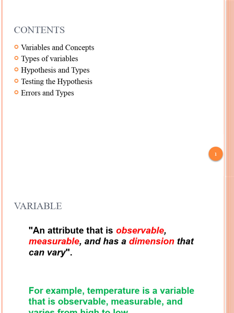 05b RM Lec (Variables Hypothesis) | PDF | Type I And Type Ii Errors ...