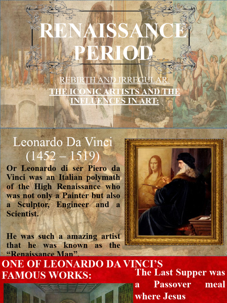 Renaissance Period | PDF | Michelangelo | Leonardo Da Vinci
