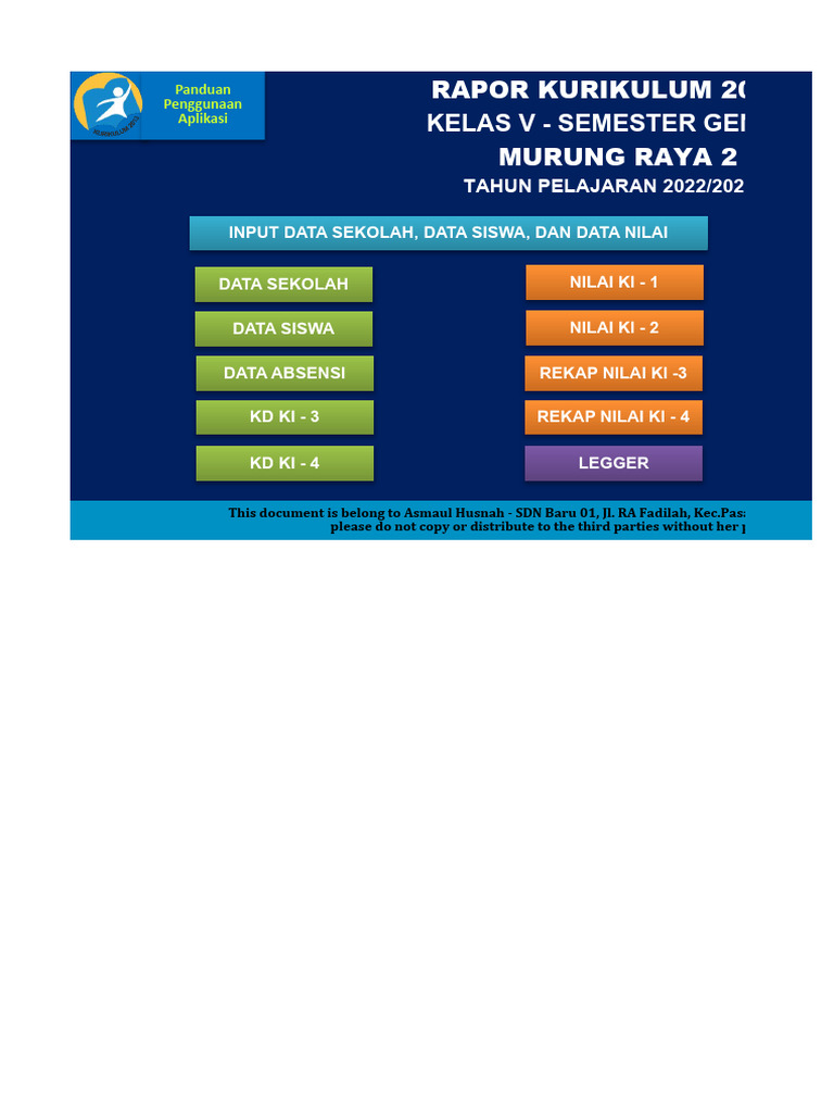Rapot Kls 5 SM 2 TH 2022 | PDF