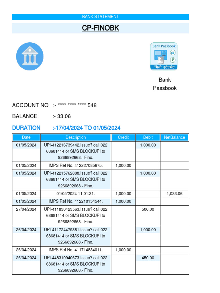 Cp-Finobk: Bank Passbook | PDF | Business | Business Economics