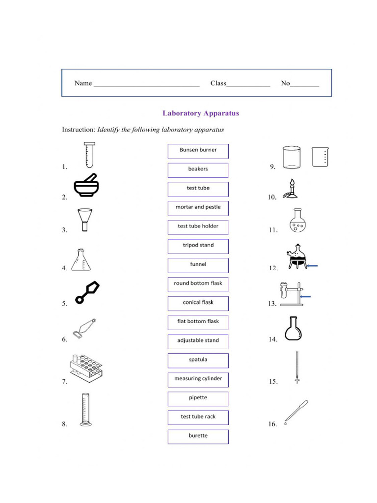 Lab Equitment Practice | PDF