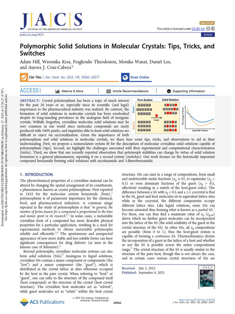 2023 Polymorphic Solid Solutions in Molecular Crystals Tips Tricks and Switches | Download Free ...