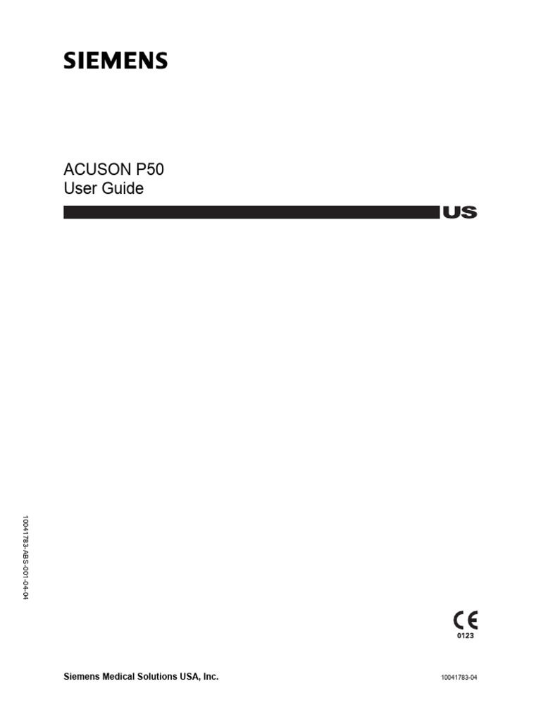 ACUSON - P50 - User Guide - Version 2.0 - and - 2.1 | PDF | Medical ...
