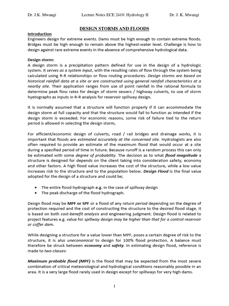 Design Storms and Floods | PDF | Flood | Drainage Basin