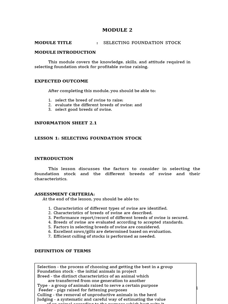 TLAM-MODULE-2 | PDF | Pig | Domesticated Animals