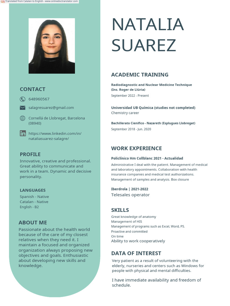 Resume Natalia | PDF | Health Sciences | Social Programs