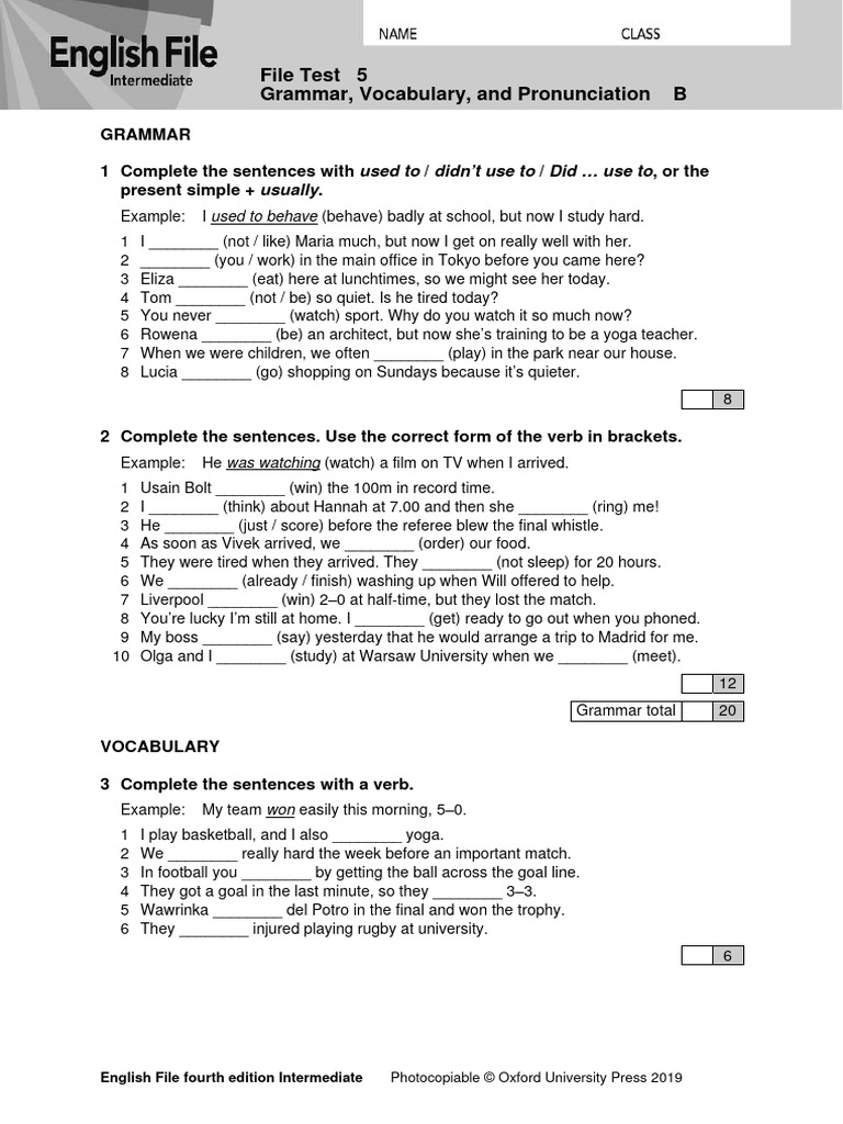 EF4e Int Filetest 5B.pdf-1 | PDF | English Language