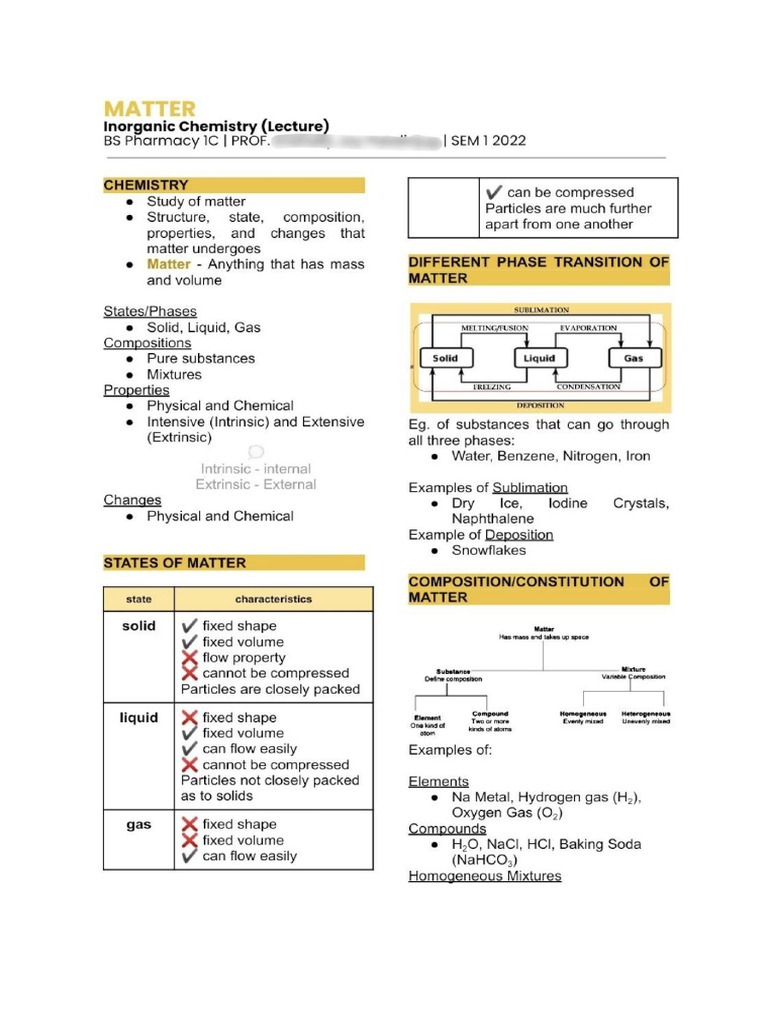 Lecture Notes: Matter | PDF