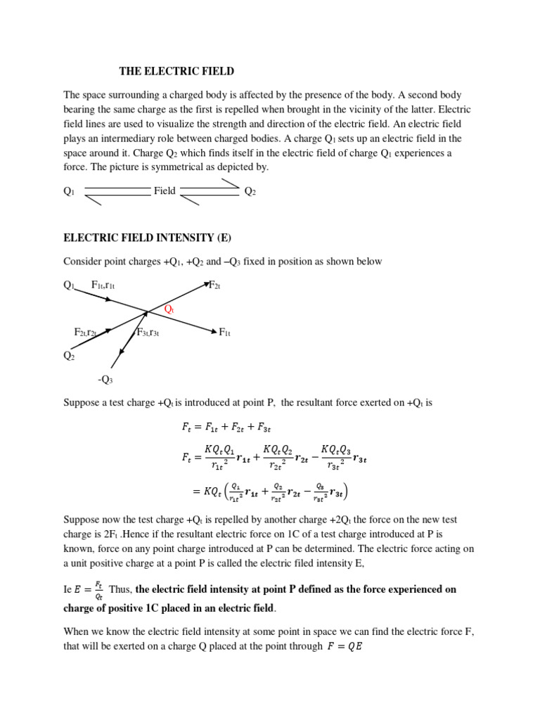 Electric Fields PDF | PDF | Electric Field | Physics