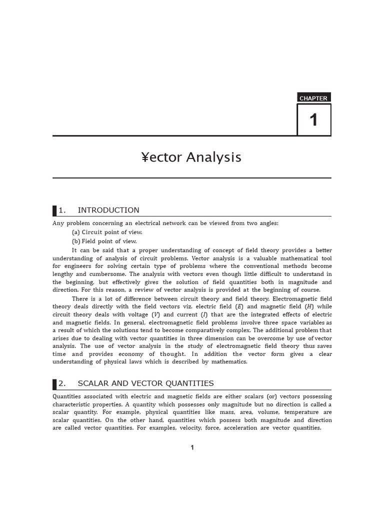 Vector Analysis in Electromagnetic Fields | PDF | Euclidean Vector ...