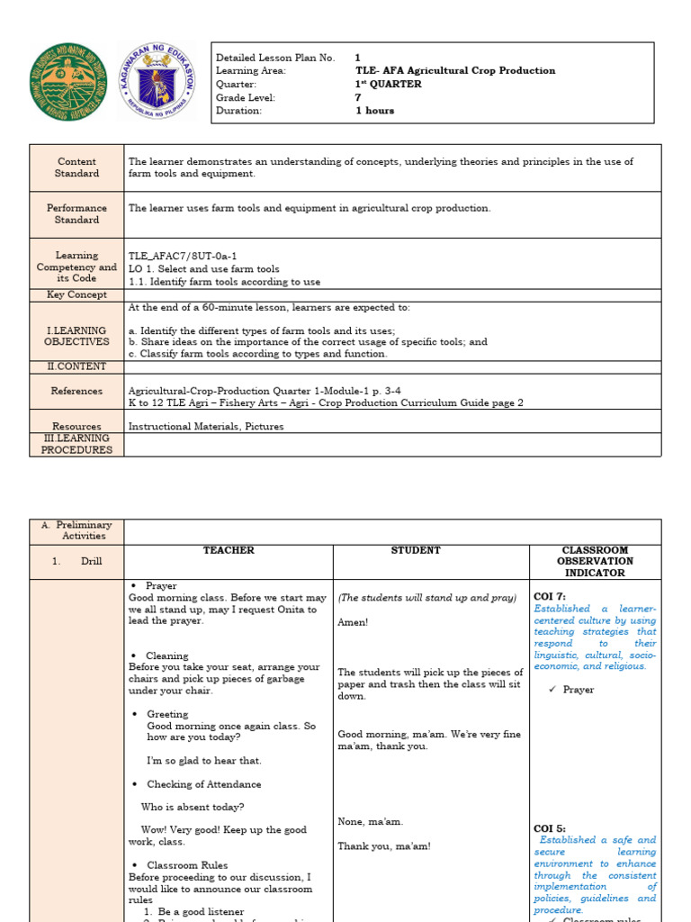 FINAL-4As-DLP-MELENDREZ | PDF | Learning | Agriculture