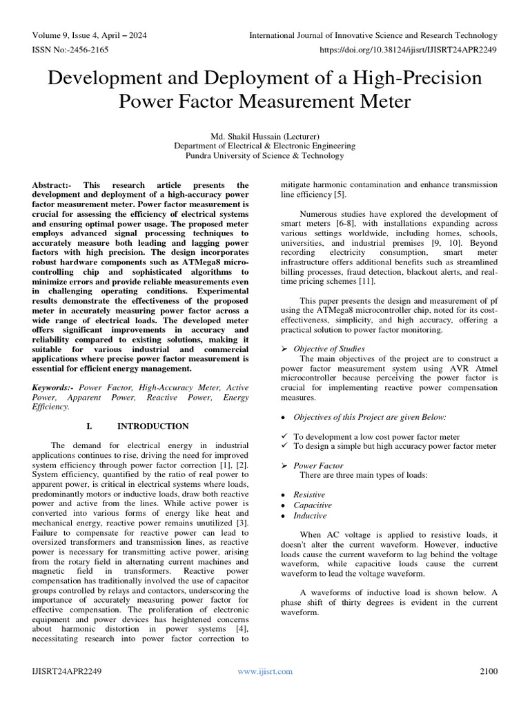 Development and Deployment of A High-Precision Power Factor Measurement ...