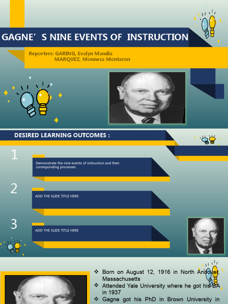 Gagne's Nine Instructional Events Explained | PDF | Learning | Recall ...