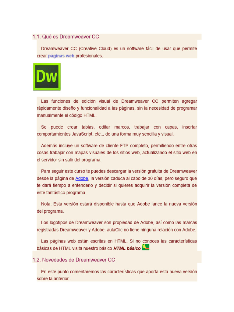 Dreamweaver | PDF | Adobe Dreamweaver | HTML