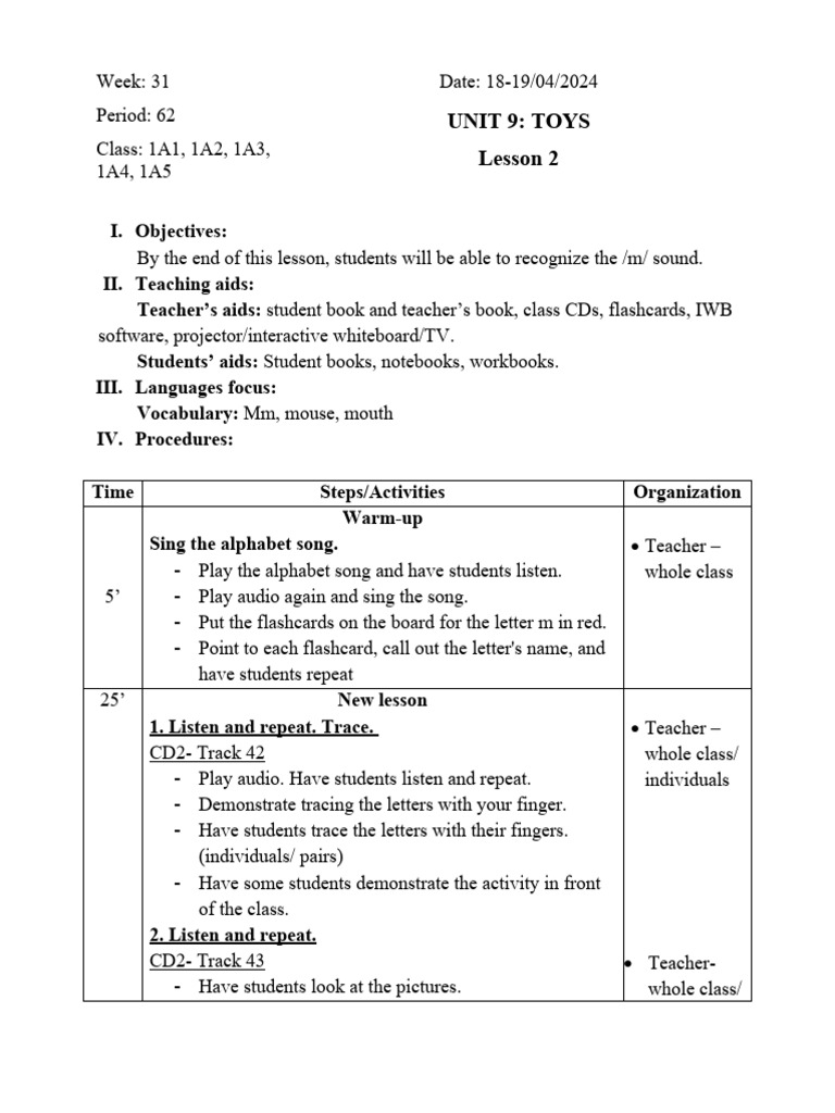 Lesson Plan ISS1 - U9L2 | PDF | Learning | Human Communication