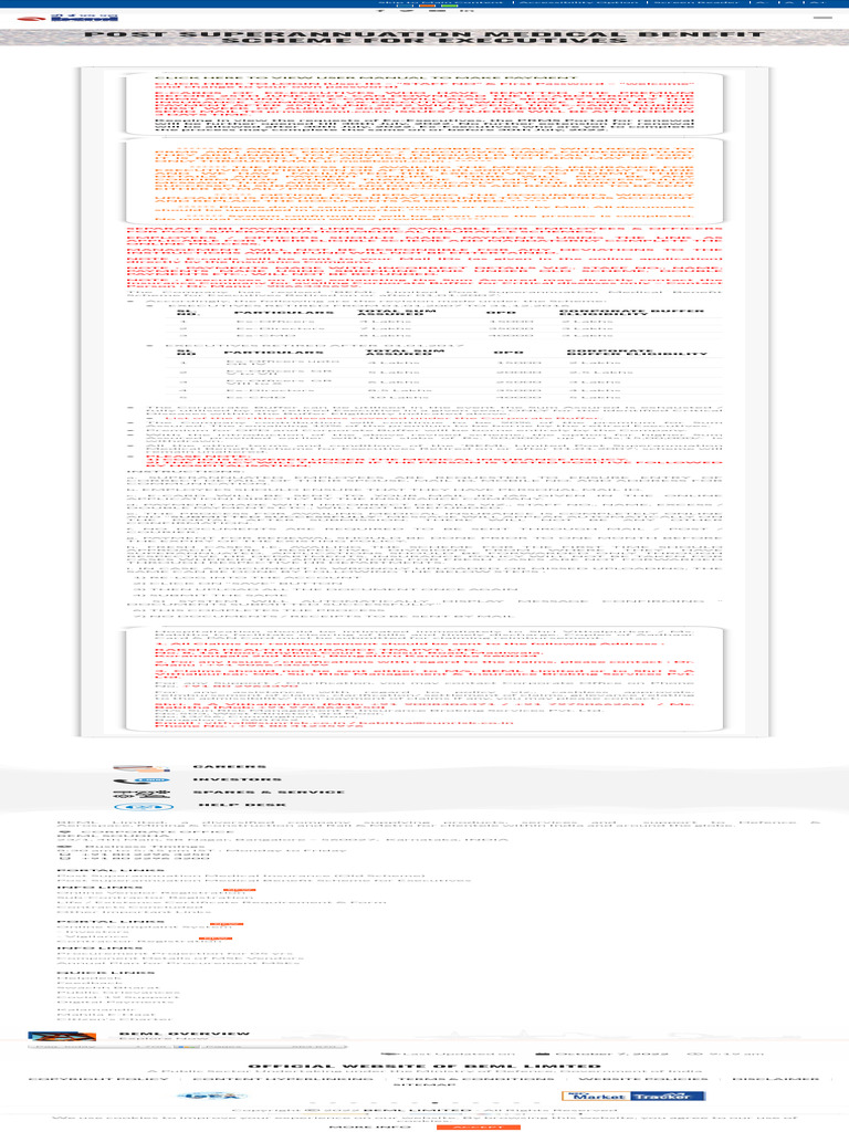 Post Superannuation Medical Benefit Scheme For Executives - BEML India ...