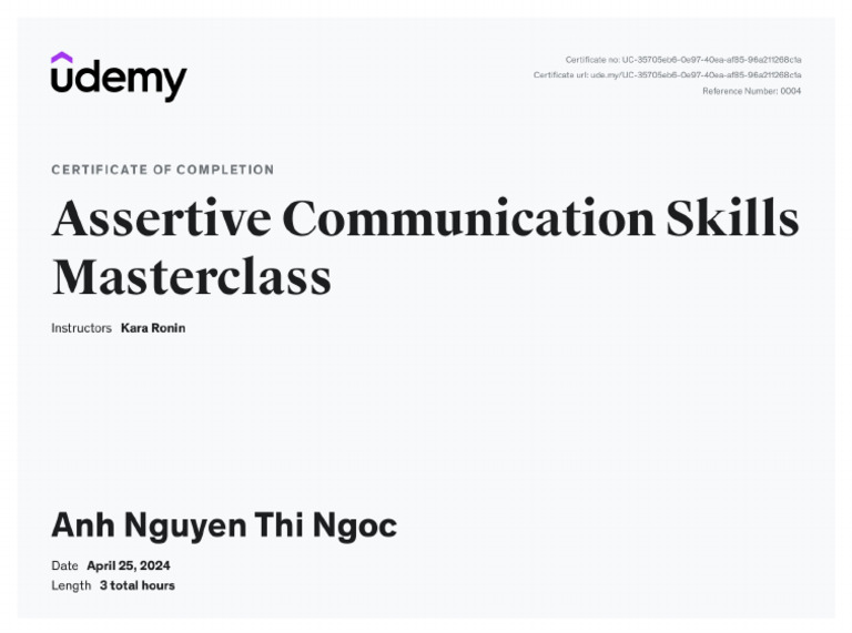 the course Assertive Communication Skills Masterclass | PDF