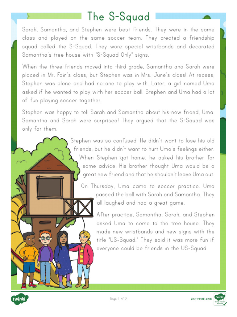 Second Grade The S-Squad Reading Comprehension Activity | PDF | Mystery ...