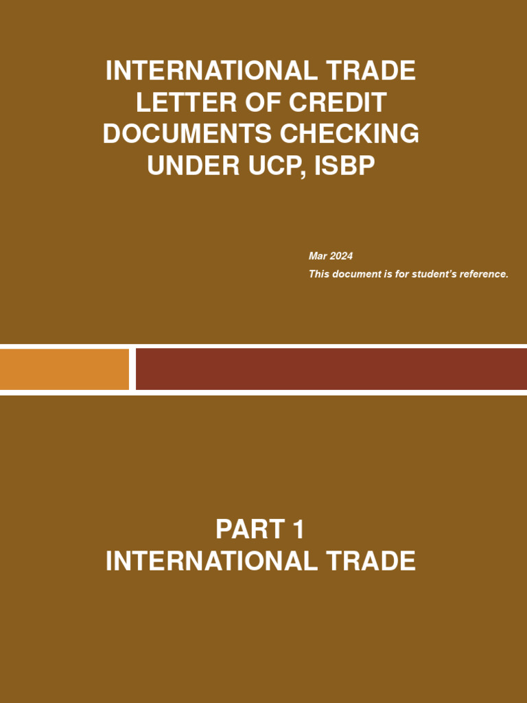 Sharing - Trade Finance 03.2024 - UEF | PDF | Letter Of Credit | Business
