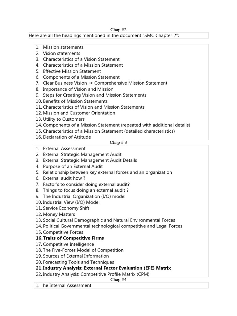 SMC Headings | PDF | Strategic Management | Audit