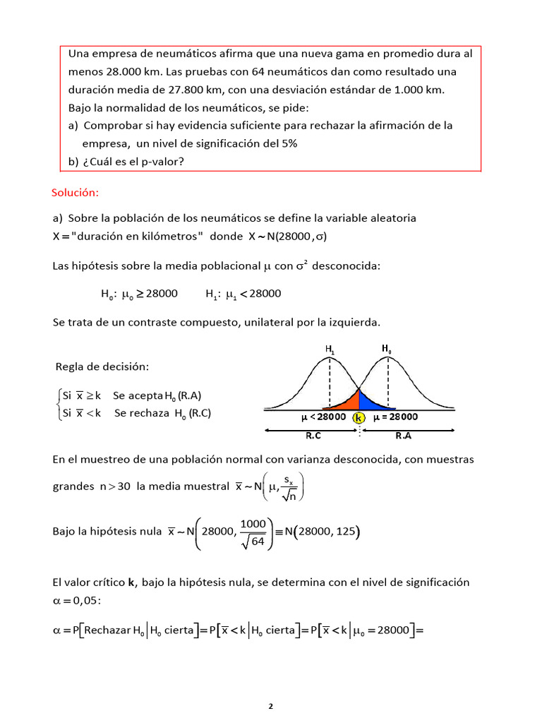 Ej Contrastes Parametricos | PDF | Media | Muestreo (Estadísticas)