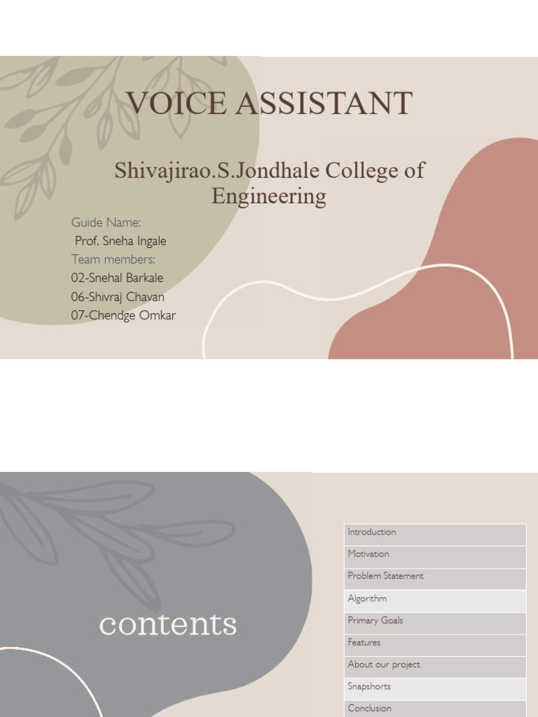 voice assistant ppt | PDF | Software | Application Software