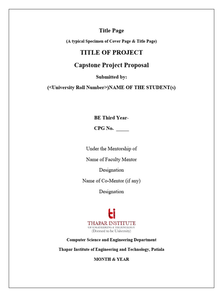 Capstone Project Proposal Template | PDF | Methodology
