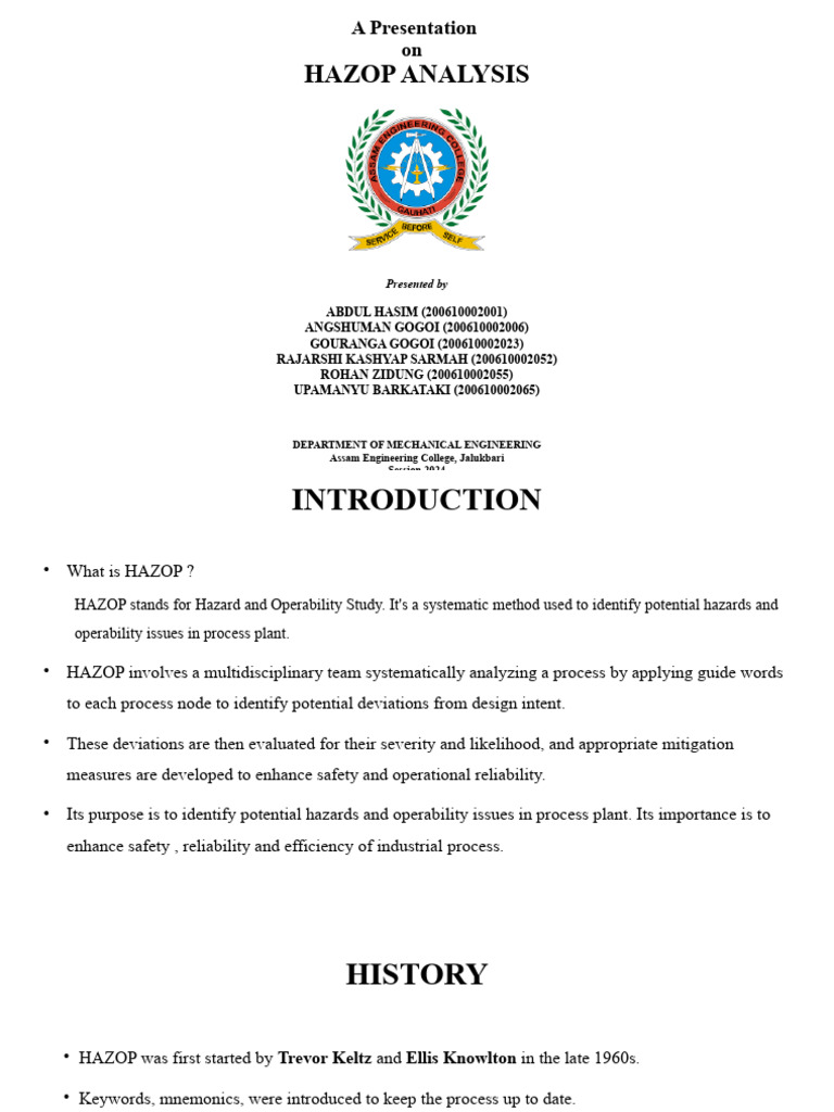 HAZOP ANALYSIS-1 | PDF | Risk | Risk Management