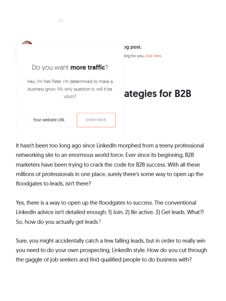 7 Advanced Linkedin Strategies For B2b Marketing By Neil Patel Pdf