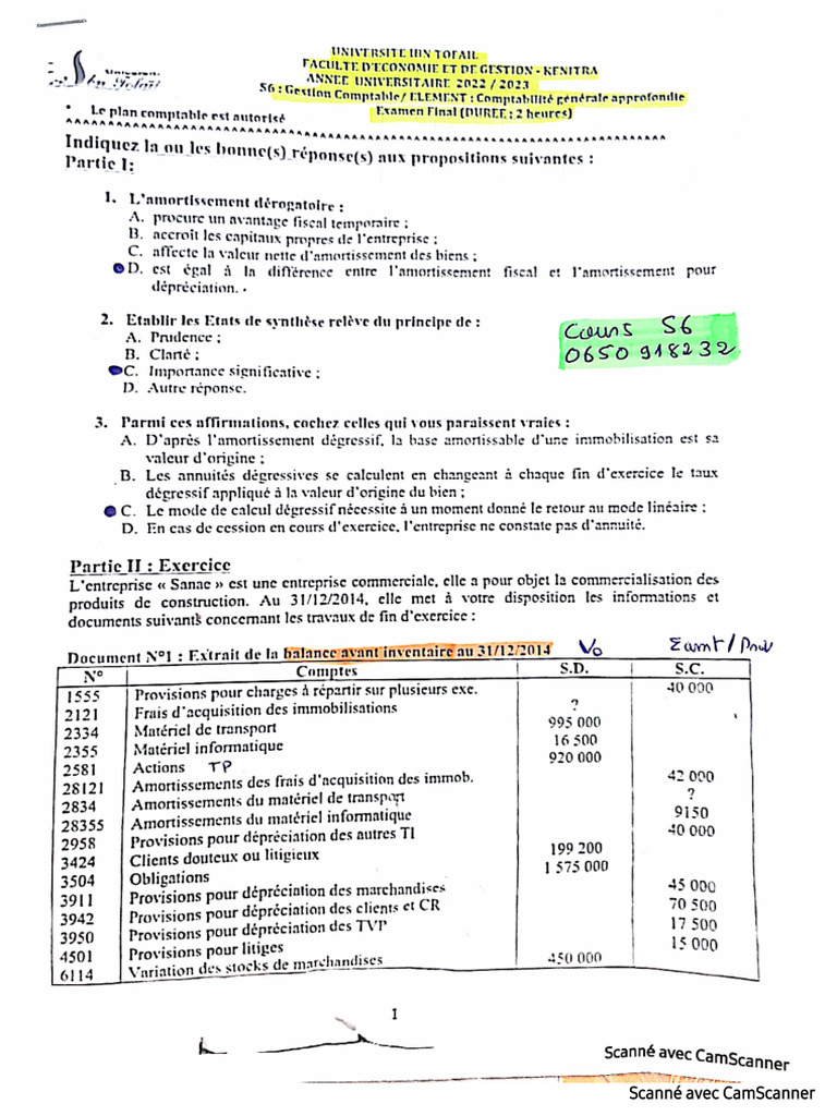 Compta approfondie (1) | PDF