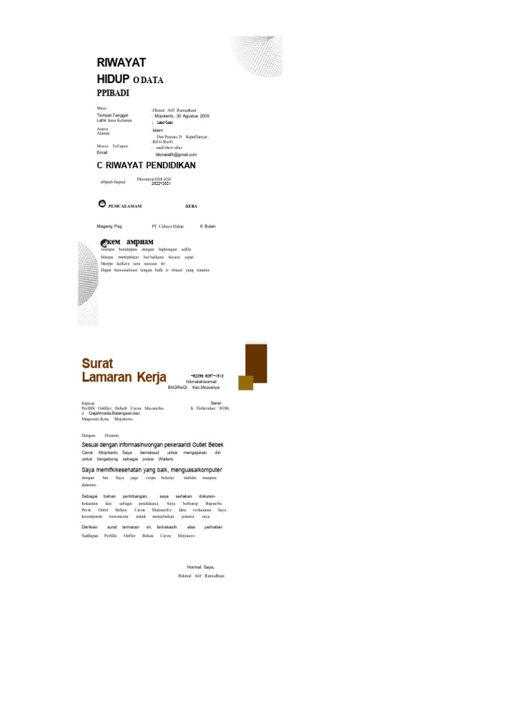 Surat Lamar Kerja | PDF