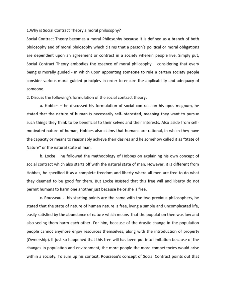 Social Contract | PDF | Social Contract | Liberal Arts Education