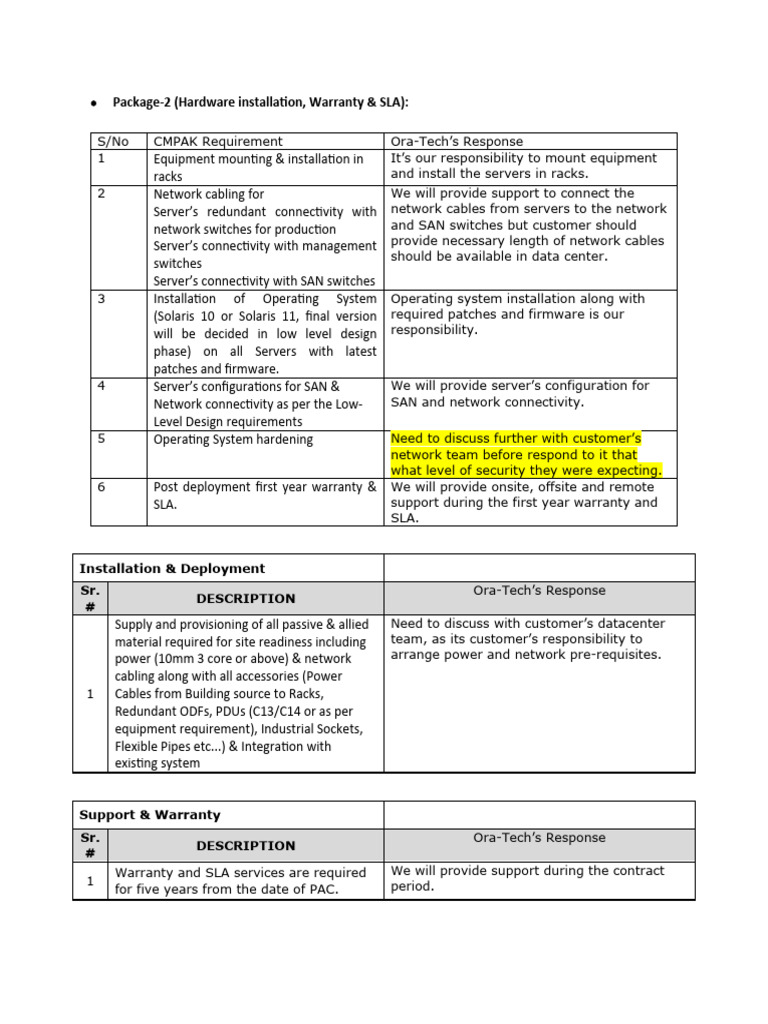 BSS Enhancement Point by Point Response | PDF | Data Center | Server ...