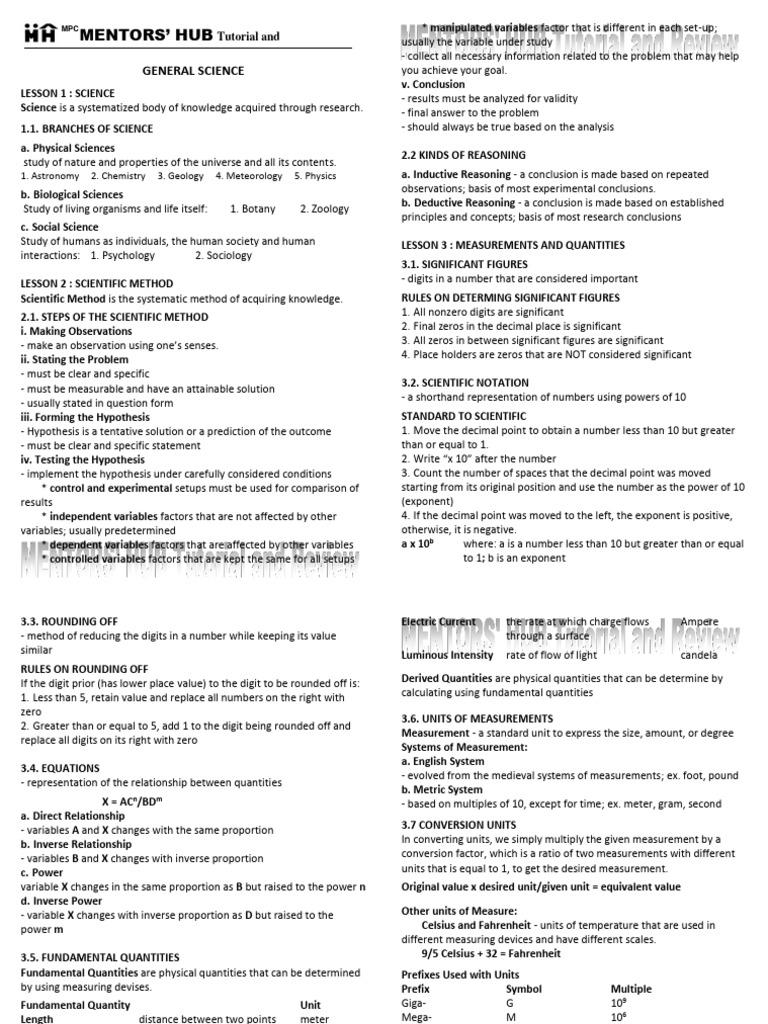 Science 1 General Science | Download Free PDF | Science | Measurement