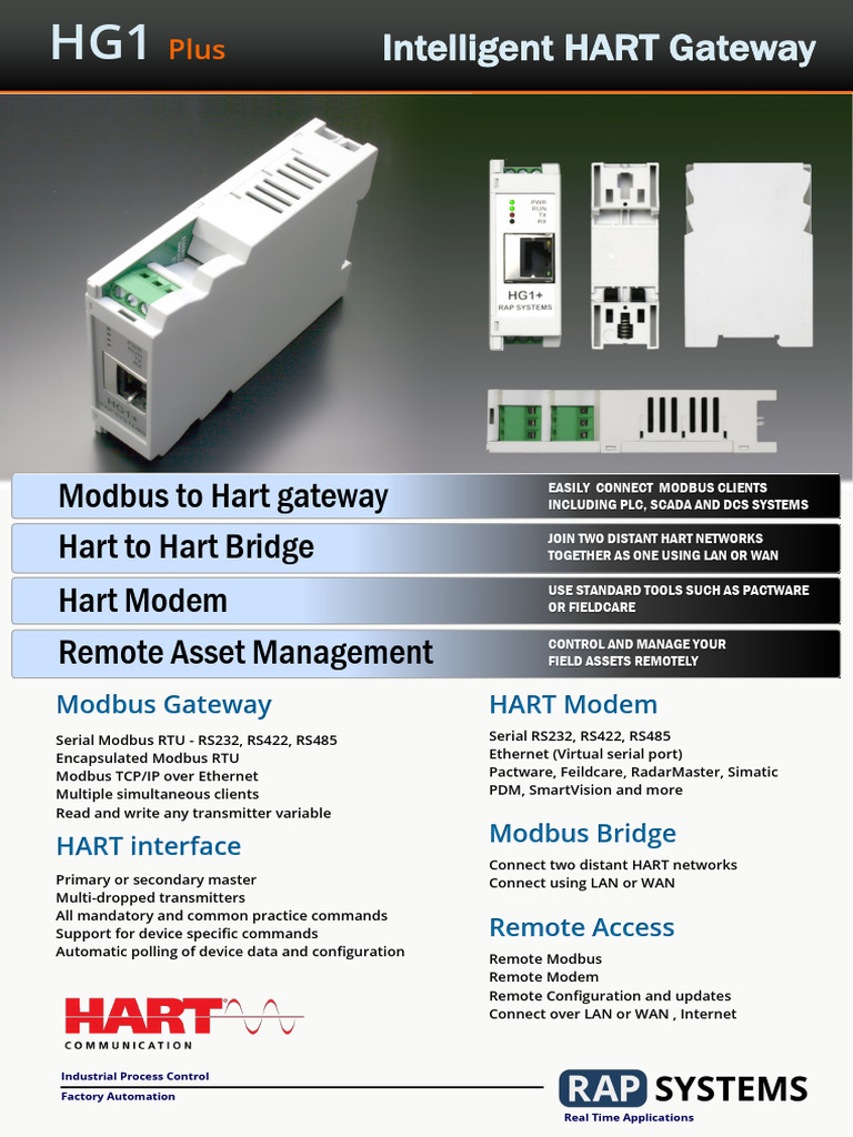 HG1 Intelligent HART Gateway 1 | PDF | Computer Network | Modem